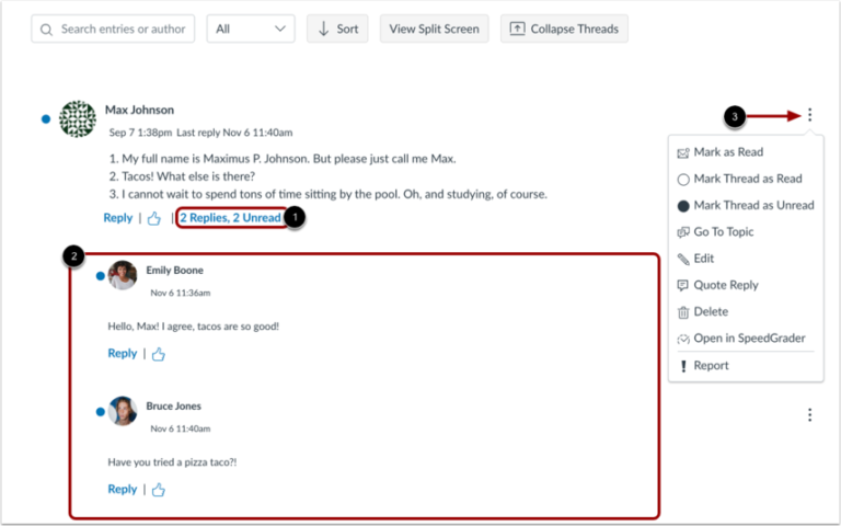 Discussions Redesign in Canvas – Canvas at JHU